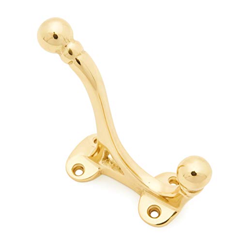 R.K. International RK International RKI 5815-Polished Coat & Hat HK 5815 Double Base Coat and Hat Hook, Polished Brass