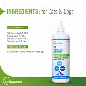 Vetoquinol Ear Cleansing Solution for Dogs and Cats - 8oz