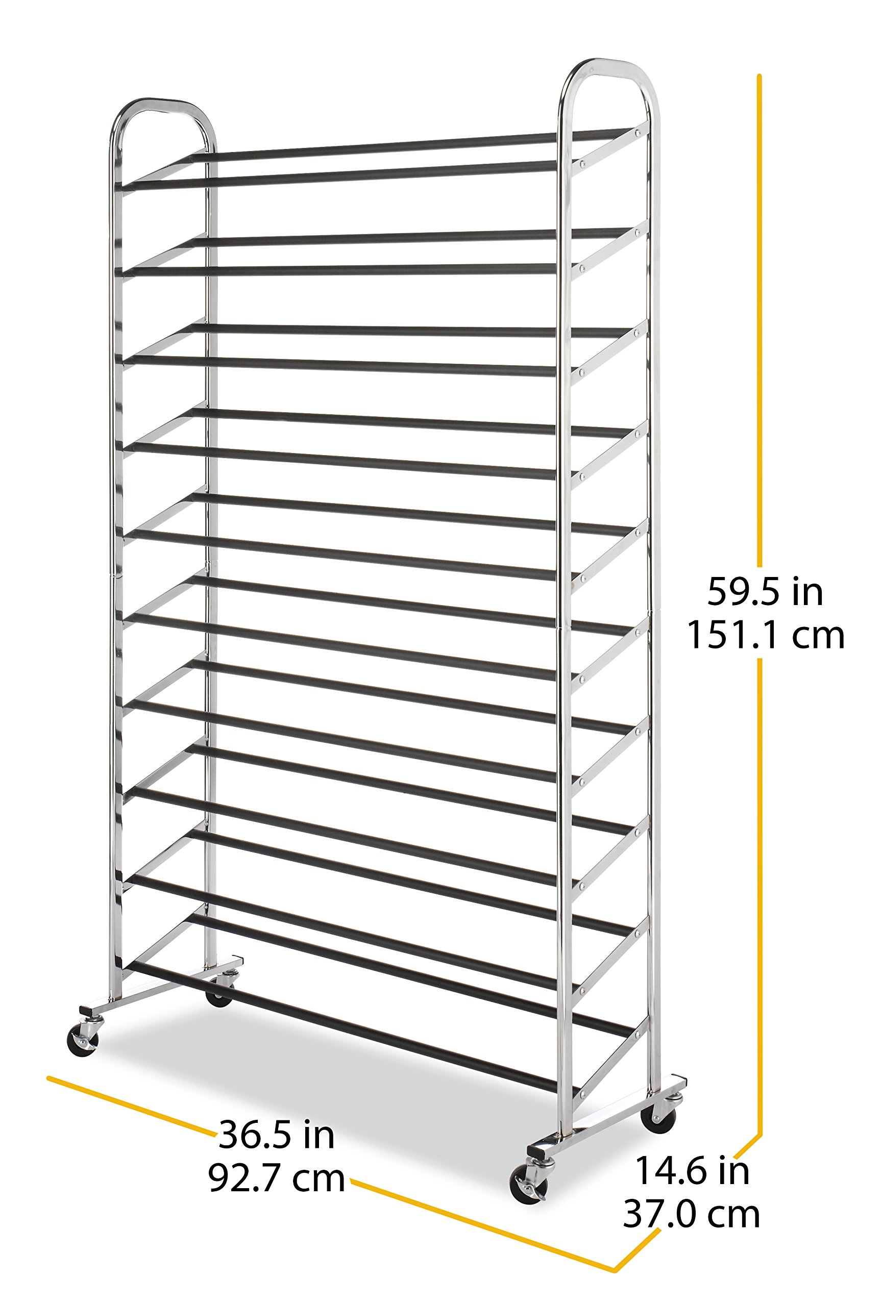 Whitmor 10 Tier Shoe Tower, 50-PAIR, Chrome