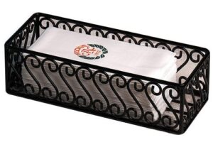 american metalcraft sfbb5312 5” x 12” rectangular wrought iron scroll basket