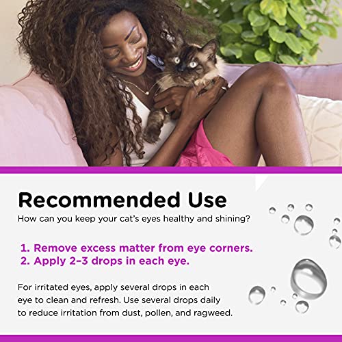 Nutri-Vet Eye Rinse for Cats | Gentle Formula Removes Debris | Helps Reduce Irritation and Prevent Tear Stains | 4oz