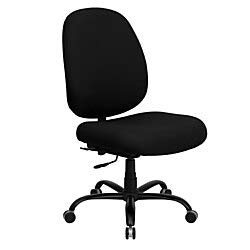 flash furniture hercules series big & tall 400 lb. rated black fabric executive swivel ergonomic office chair with adjustable back