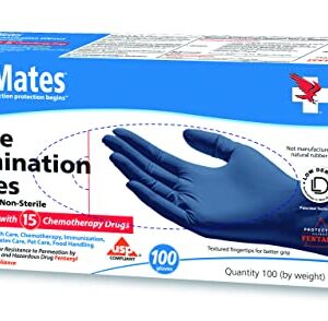 CareMates Nitrile Medical Exam Gloves, Latex Free Rubber, Powder Free, Extra Strong, 4 Mil Thick, Certified for Home Infusion, First Aid, Food Safe, Cleaning Gloves, Large, 100-count