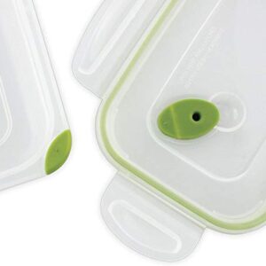 Sterilite Ultra Seal 3.1-Cup Rectangle See-Through Lid and Bases with New Leaf Accents, 6-Pack