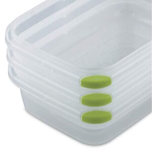 Sterilite Ultra Seal 3.1-Cup Rectangle See-Through Lid and Bases with New Leaf Accents, 6-Pack