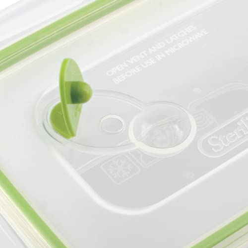 Sterilite Ultra Seal 3.1-Cup Rectangle See-Through Lid and Bases with New Leaf Accents, 6-Pack