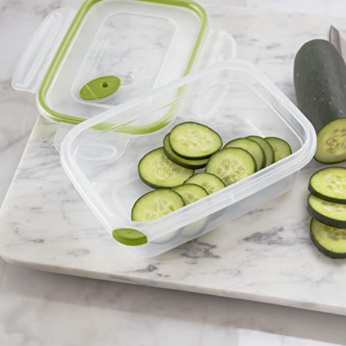 Sterilite Ultra Seal 3.1-Cup Rectangle See-Through Lid and Bases with New Leaf Accents, 6-Pack