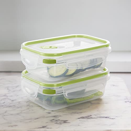 Sterilite Ultra Seal 3.1-Cup Rectangle See-Through Lid and Bases with New Leaf Accents, 6-Pack