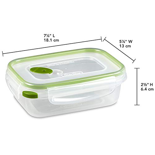 Sterilite Ultra Seal 3.1-Cup Rectangle See-Through Lid and Bases with New Leaf Accents, 6-Pack