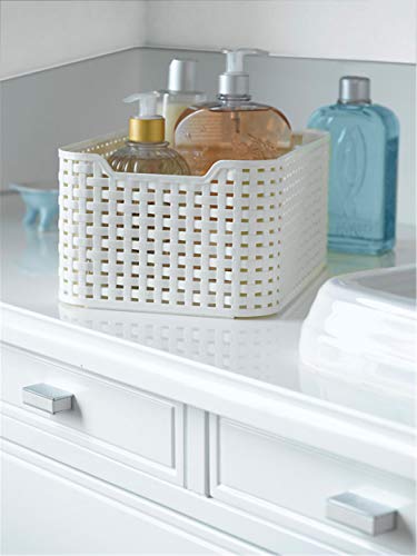 Curver Style Small Rectangular Storage Basket, Vintage White, 6 Litre