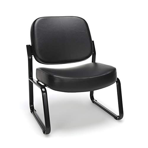 OFM Big & Tall Armless Guest and Reception Chair, Black