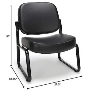 OFM Big & Tall Armless Guest and Reception Chair, Black