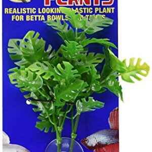 Zoo Med Betta Plant, Realistic Looking Window Leaf Plant for Fish Tanks Black 0.3 oz