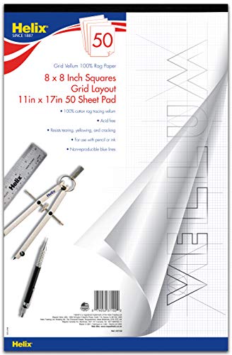 Helix - Grid Vellum Paper Pad - 8" x 8" / 11" x 17" - 50 sheets