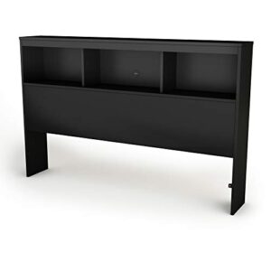 south shore spark bookcase headboard, full, pure black