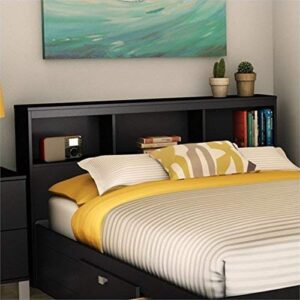 South Shore Spark Bookcase Headboard, Full, Pure Black