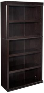 sauder 5 shelf split bookcase, jamocha wood finish