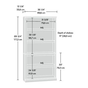 Sauder 5 Shelf Split Bookcase, Jamocha Wood finish