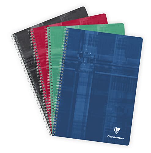 Clairefontaine Wirebound Notebook - Graph w/4 tabs 112 sheets - 8 1/4 x 11 3/4 - Sold Individually (Assorted Cover Color Chosen at Random)