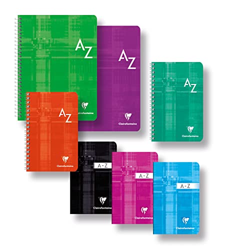 Clairefontaine Wirebound Notebook - Graph w/4 tabs 112 sheets - 8 1/4 x 11 3/4 - Sold Individually (Assorted Cover Color Chosen at Random)