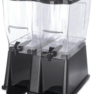 Carlisle FoodService Products TrimLine Plastic Economy Double Base Beverage Dispenser, 2 x 3.5 Gallons, Black