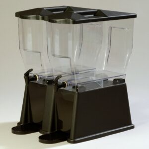 Carlisle FoodService Products TrimLine Plastic Economy Double Base Beverage Dispenser, 2 x 3.5 Gallons, Black