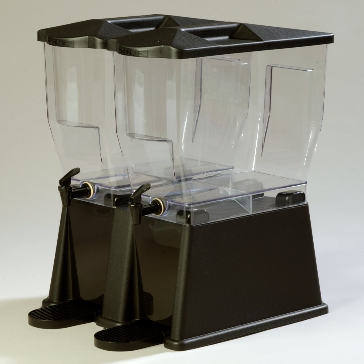 Carlisle FoodService Products TrimLine Plastic Economy Double Base Beverage Dispenser, 2 x 3.5 Gallons, Black