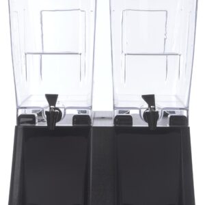 Carlisle FoodService Products TrimLine Plastic Economy Double Base Beverage Dispenser, 2 x 3.5 Gallons, Black