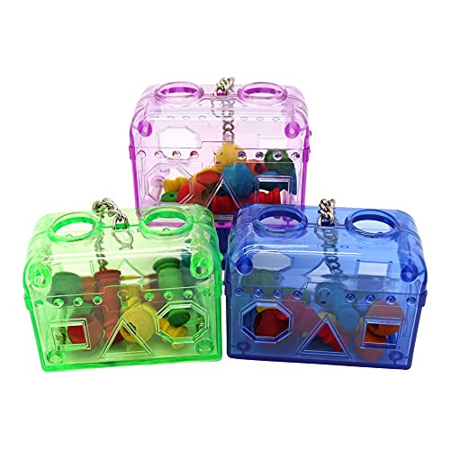 Sweet Feet and Beak Large or Small Treasure Chest - Perfect Bird Cage Toy Colorful, Safe, Easy to Install - Washable, Refillable, Non-Toxic, Foraging Box - Cage Accessories