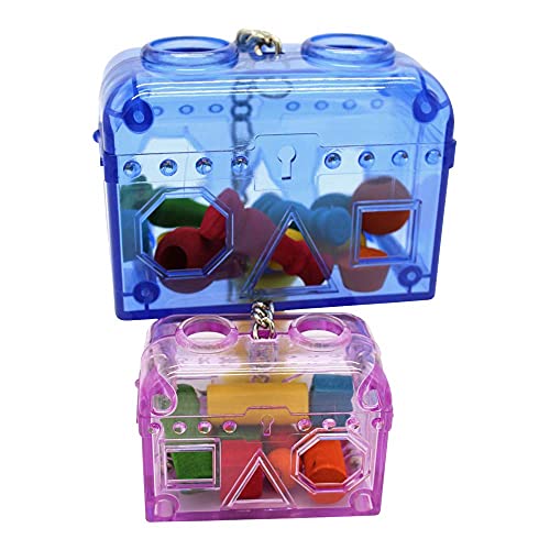 Sweet Feet and Beak Large or Small Treasure Chest - Perfect Bird Cage Toy Colorful, Safe, Easy to Install - Washable, Refillable, Non-Toxic, Foraging Box - Cage Accessories