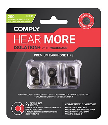 Comply Foam 200 Series Replacement Ear Tips for Bang and Olufsen, Sennheiser, Axil, MEE Audio, KZ, Bose & More | Ultimate Comfort | Unshakeable Fit| TechDefender | Assorted S/M/L, 3 Pairs