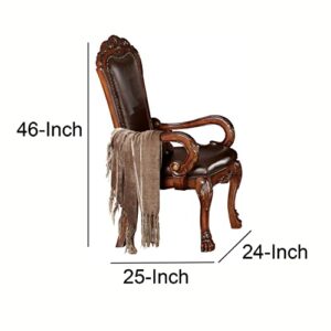 ACME Dresden Arm Chair (Set-2) - - PU & Cherry Oak