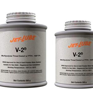 Jet-Lube V-2 - Multipurpose | Thread Sealant | Contaisn PTFE | Military Grade | Food Grade | Automotive Applications | Eco-Certified | Water-Resistant | 1/2 Lb.