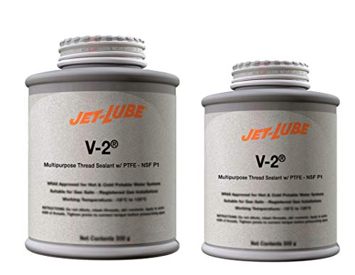 Jet-Lube V-2 - Multipurpose | Thread Sealant | Contaisn PTFE | Military Grade | Food Grade | Automotive Applications | Eco-Certified | Water-Resistant | 1/2 Lb.