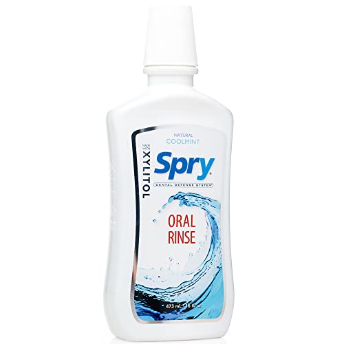 Spry Natural Mouthwash Dental Defense Oral Rinse with Xylitol, All-Natural Coolmint, 16 fl oz (Pack of 2)