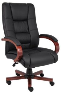 boss office products high back executive wood finished chairs