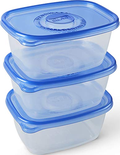 GladWare Deep Dish Food Storage Containers | Large Rectangle Food Storage, Food Containers Hold up to 64 Ounces of Food | Glad Containers with Glad Lock Tight Seal, 3 Count, Standard