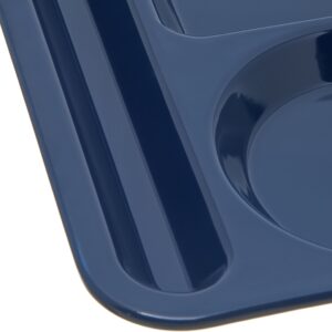 Carlisle FoodService Products Left-Hand Heavyweight 6-Compartment Melamine Tray 10" x 14" - Dark Blue