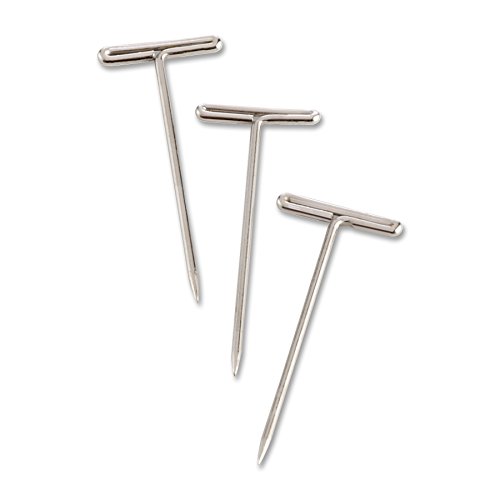 Business Source 32350-T-Pins, 1-1/2-Inch, Silver, 100/Box