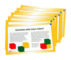 learning advantage 7222 color cube activity cards (pack of 34)