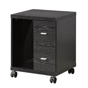 coaster home furnishings russell 2-drawer cpu stand black oak