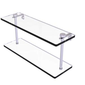 allied brass ns-2/16 16 inch two tiered glass shelf, satin chrome