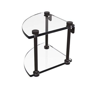 allied brass ns-3 two tier corner glass shelf, oil rubbed bronze