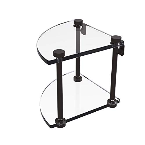 Allied Brass NS-3 Two Tier Corner Glass Shelf, Oil Rubbed Bronze