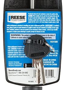 Reese Towpower 7031500 Easy Access Adjustable Coupler Lock Black & Silver, 3/16 inch diameter pin fits most couplers