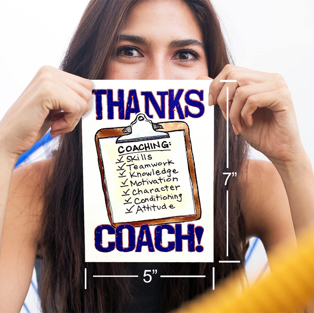 Play Strong 3-Pack Thanks Coach You're the Best Clipboard 3-Pack (5x7) Greeting Cards Perfect for Sports Seasons Team Banquet Party Thank You Coach Appreciation Gifts - Your Coaches Will Love 'Em!