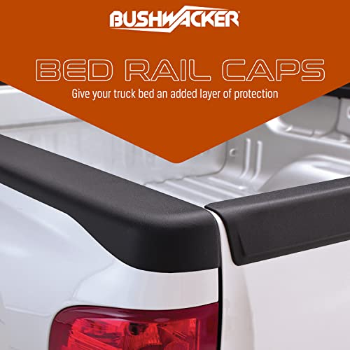 Bushwacker Ultimate BedRail Caps - SmoothBack w/ Stake Holes | 2-Piece Set, Black, Smooth Finish | 48522 | Fits 2007-2014 Chevrolet Silverado 1500, 2500 HD, 3500 HD w/ 8.1' Bed (Excludes Dually)