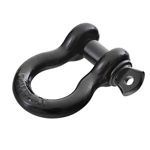 Smittybilt 13046B D-Ring Shackle 1/2" Threaded Pin 2.0 Ton Rating Black