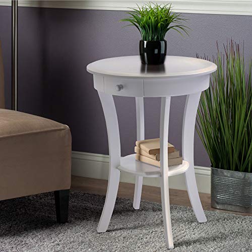 Winsome Wood Sasha Accent Table, White, 20 inches