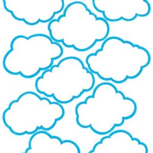 Teacher Created Resources Clouds Accents (5045), Blue/White